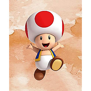 Super Mario Art Prints Toad Super Mario Prints Wall Art Game Room Decor Birthday Painting Set of 4 Pieces (8”X10”Canvas Picture), Bathroom Room Painting, Frameless