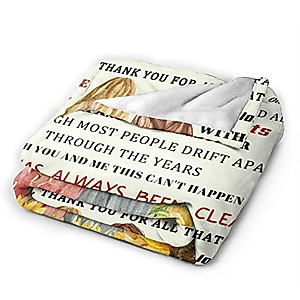 to My Bestie Blanket for Women Ultra Soft Flannel Throw Blanket for Sister Girls BFF for Sofa Bed Friendship Gift for Friends Birthday Anniversary 50 x 60 Inch