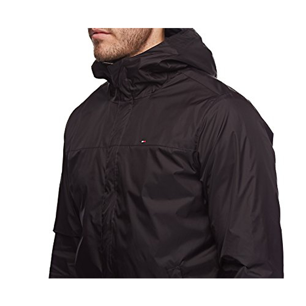 Tommy Hilfiger Men's Waterproof Breathable Hooded Jacket, Black, X-Large