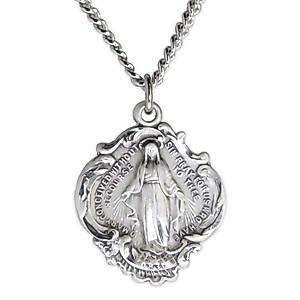 Heartland Store Hail Mary Prayer Sterling Silver Pendant + 24 Inch 2.4mm Endless Rhodium Plated Chain