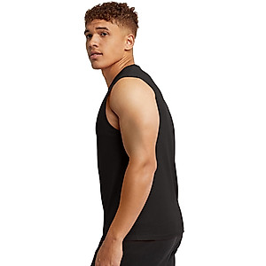 Hanes Originals Cotton T-Shirt, Muscle Tank for Men, Lightweight Sleeveless Tee, Black