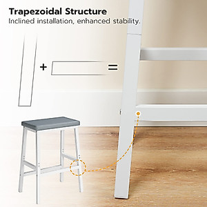 HOOBRO Bar Stools, Set of 2 Bar Chairs, PU Leather Upholstered Breakfast Stools, Easy Assembly, Suitable for Kitchen, Bar, Dining Room, White and Gray WG01MD01