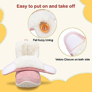 JIASUQI Toddler Winter Shoes Pink Boots for Toddler Girls Toddler Boot Slippers Pink Size 5.5-6
