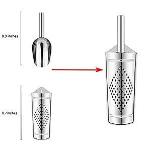 Stainless Steel Ice Scoop with Magnetic Holder for Ice Maker, Kitchen Freezer or Refrigerator，Great Accessory for house appliance with trackless Velcro Included if your appliances are non-magnetic