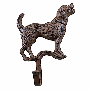 Iron Labrador Dog Wall Plaque with a Hook