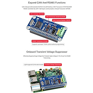 RS485 CAN HAT Stably Long-Distance Communication Functions UART Controlled SPI Interface for Raspberry Pi Zero W WH 2 3 4 Model B B+ @XYGStudy