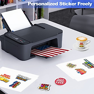 Printable Vinyl Sticker Paper Waterproof, Clear Sticker Paper for Laser and Inkjet Printer, 8.5" x 11"