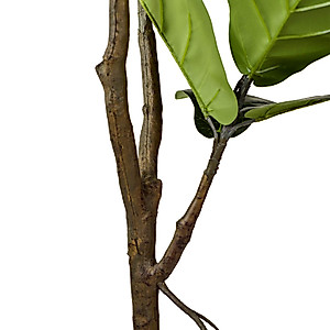 Wofair 5 Feet Artificial Fiddle Leaf Fig Tree in Planter, Faux Ficus Tree Plant for Home Garden Office Store Indoor Outdoor Decoration(Pot Included)