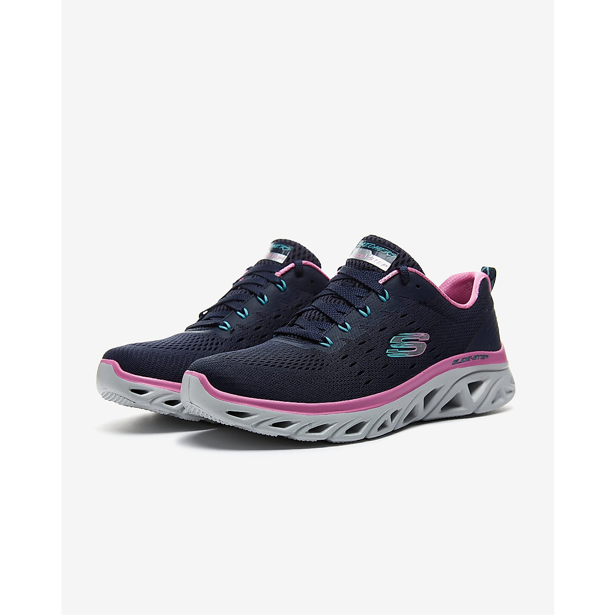 Skechers Women's, Glide-Step Sport - Fresh Charm Running Shoe Navy Multi 8.5 M