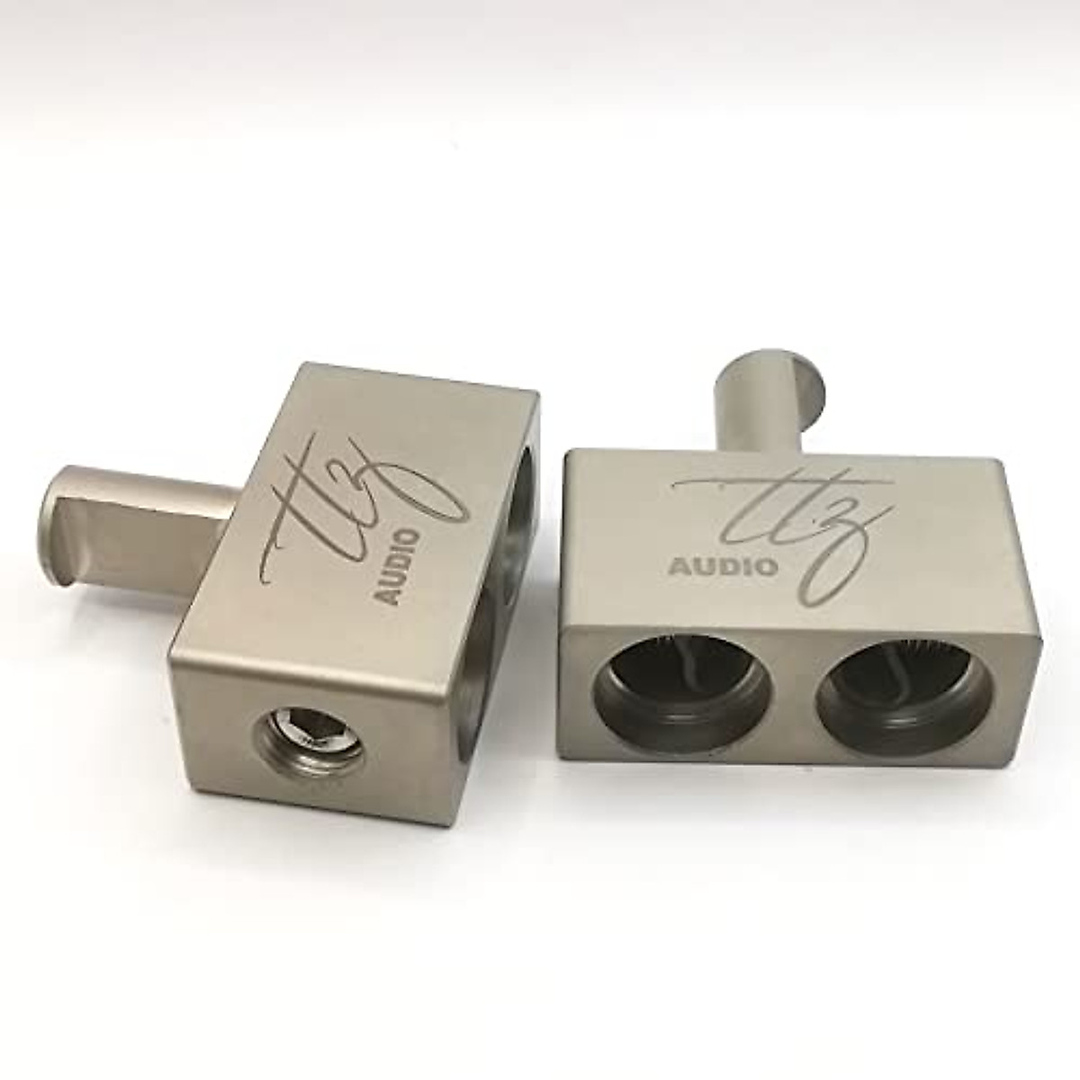 TTZ Audio Dual 2/0 Gauge to 1/0 Gauge Amp Input Reducers (Pair) for Easy Car Audio Amplifier Competition Amp Installation