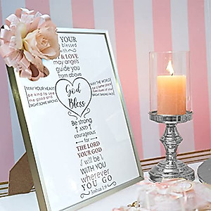 HAMUIERS Baby Baptism Gifts for Boy or Girl, Christening Gifts Baby Dedication Gift Baptism Frame God Bless Nursery Decor, Silver Frame