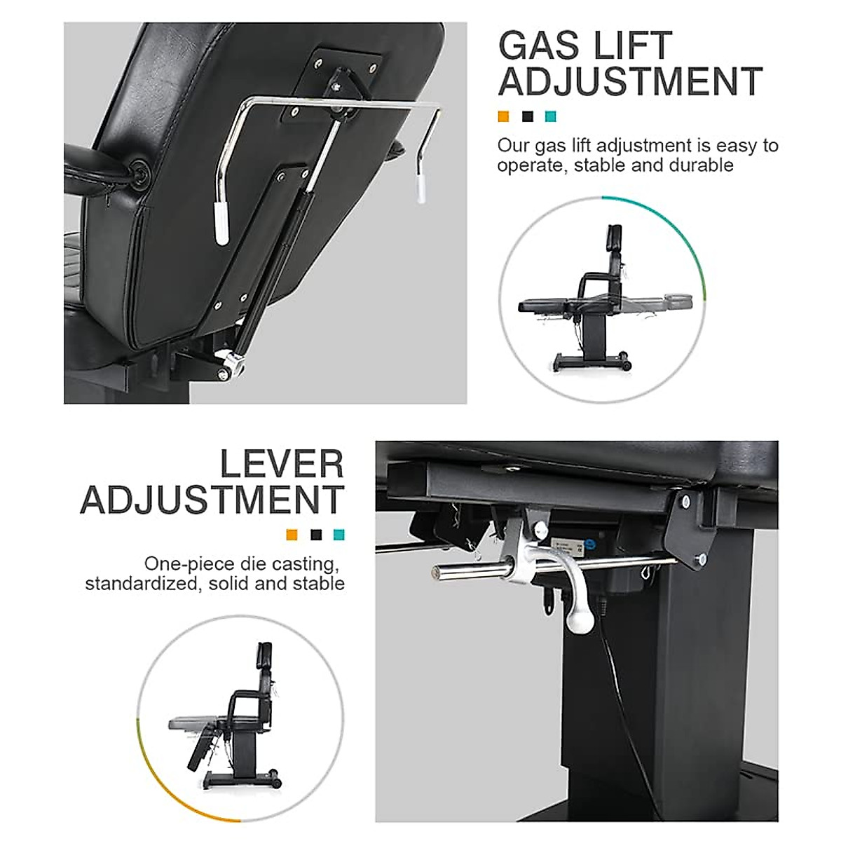 TATARTIST Electric Tattoo Chair Portable Client Tattoo Table Spa Bed Massage Table Facial Chair Dental Chair Tattoo Studio Salon Equipment (Black)
