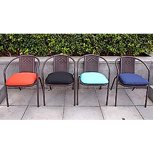 Augld 2 Pack Water Repellent Patio Chair Cushion Breathable 17"x16" Seat Cushion with Ties Teal