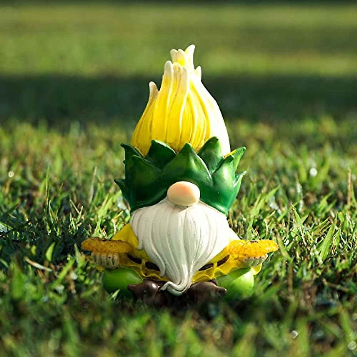 LA JOLIE MUSE Newest Garden Decor, Garden Gnomes, Upgraded Sunflower Solar Gnomes, Outdoor Decoration for Patio Yard Lawn, Housewarming Garden Gifts