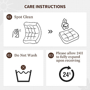 HAVARGO Rocking Chair Cushion Indoor High Back Wooden Rocker Adirondack Chair Cushions, Tufted Patio 1Pc Chair Pad Cushion and 1 Pc Back Cushion Brown