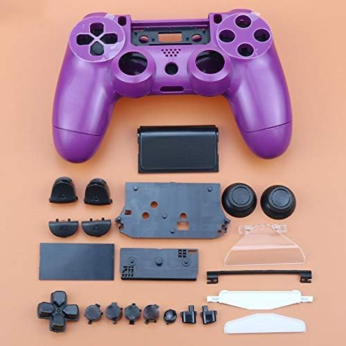 Full Housing Shell Case Cover with Buttons for Sony PlayStation 4 PS4 JDM-011 JDM-001 Wireless Controller (Purple)