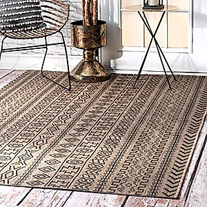 nuLOOM Outdoor Jamie Area Rug, 4' x 6', Brown