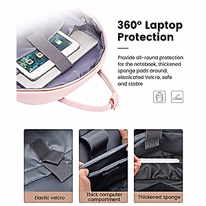 LOVEVOOK Laptop Backpack for Women, 15.6 Inch Computer Backpack for Teacher Nurse with Water Resistant, Lightweight Travel Work Backpack with USB Charging Port, Quilted Commuter Backpack purse, Pink