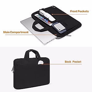 MOSISO Laptop Shoulder Bag Compatible with MacBook Air/Pro,13-13.3 inch Notebook,Compatible with MacBook Pro 14 inch 2023-2021 A2779 M2 A2442 M1,Polyester Flapover Briefcase Sleeve Case, Black