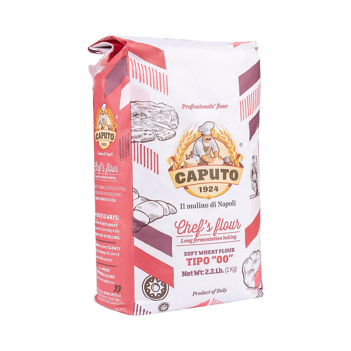 Antimo Caputo Chefs Flour - Italian Double Zero 00 - Soft Wheat for Pizza Dough, Bread, & Pasta, 2.2 Lb (Pack of 2)