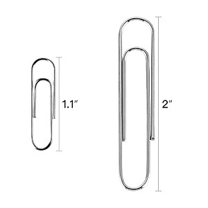 FUDAO FAMILY Paper Clips Assorted Sizes, Large Paper Clips, Small Paper Clips, Paper Clip, Paperclips, Pack of 3 Boxes of 100 Clips Each (300 Clips Total)