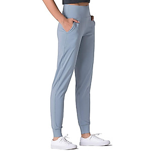 Dragon Fit Joggers for Women with Pockets,High Waist Workout Yoga Tapered Sweatpants Women's Lounge Pants (X-Large, Joggers78-Demin Blue)