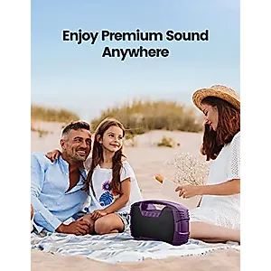 IPX7 Waterproof Bluetooth Speaker, 40W Portable Wireless Speaker, 32H Playtime, Stereo Loud Sound, Deep Bass, Outdoor Speaker with Handle, Bluetooth 5.0, Built-in Mic, for Party,Pool, Camping-Purple