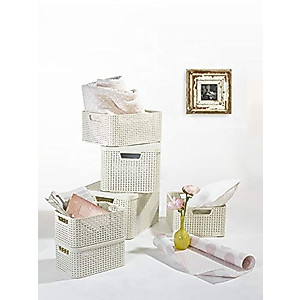 Curver | Set of 3 Style S Storage Boxes + Lids, White, Plastic