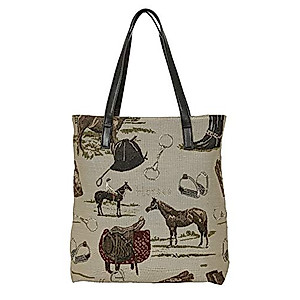 AWST Equestrian Horse Tapestry Shoulder Bag Tote