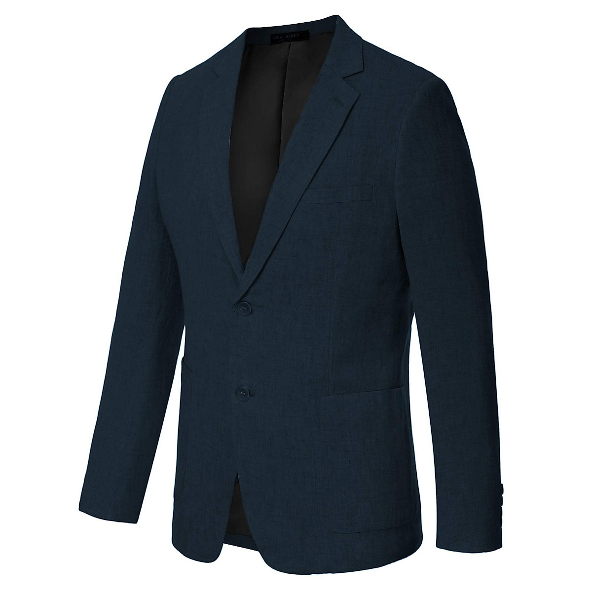 Men's Tailored Linen Blazer Casual Slim Fit Lightweight Jacket Navy L