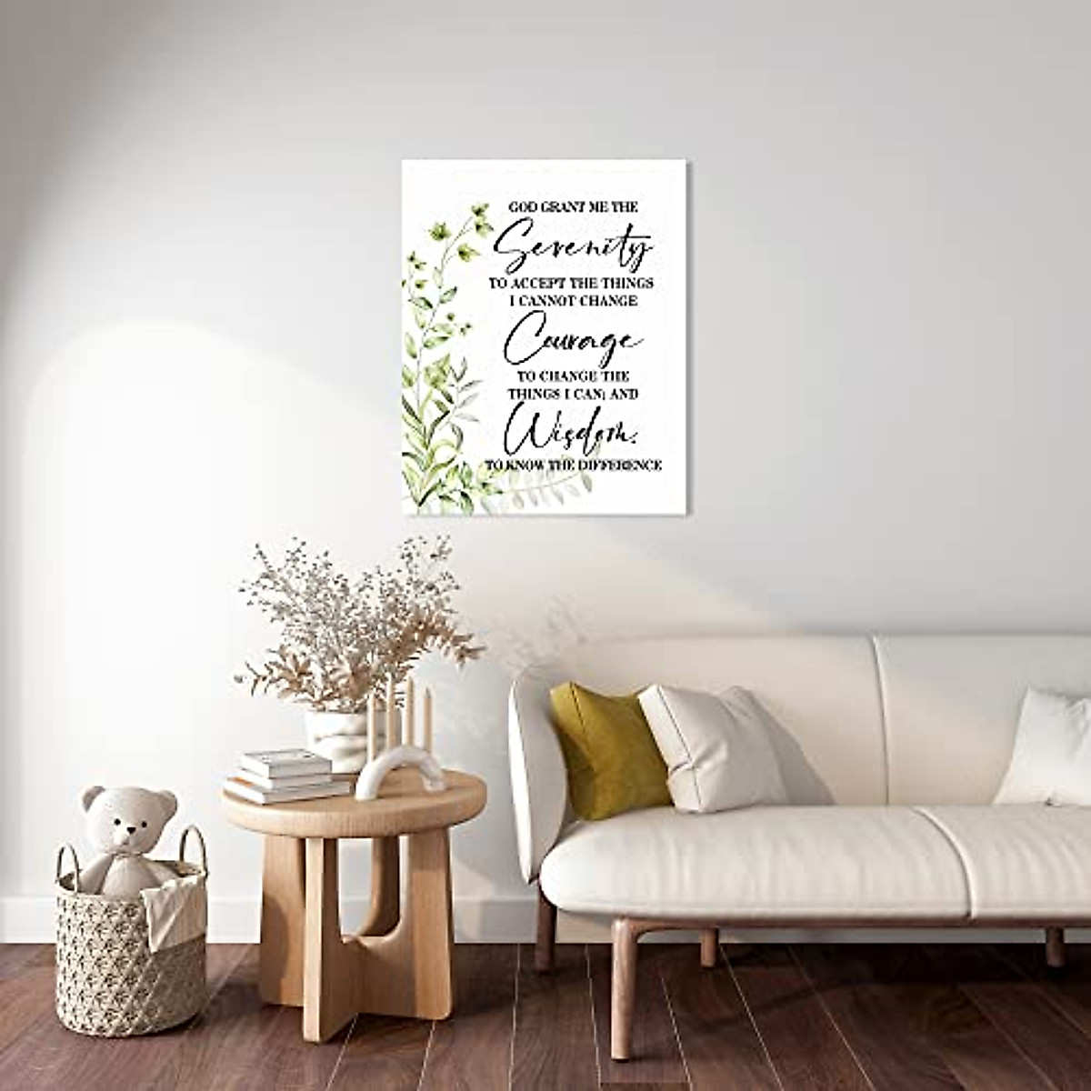 FAZAKION Christian Wall Art Inspirational Quotes, Serenity Prayer, God Grant Me The Serenity Canvas Artwork Wall Decoration (12"X15" Framed), Living Room Bedroom Home Decor -038