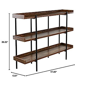 OneSpace Modern Wood and Steel 3-Shelf Display, Cherry