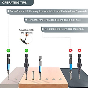 Wood Screws - 120PCS Flat Head Phillips Screws, 304 Stainless Steel Screw with Adjustable Wood Countersink Kit (#6 x 3/4")