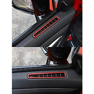 For Nissan GTR R35 2008-2016 Carbon Fiber Window Air Outlet Frame Sticker Interior Car Accessories (Red)