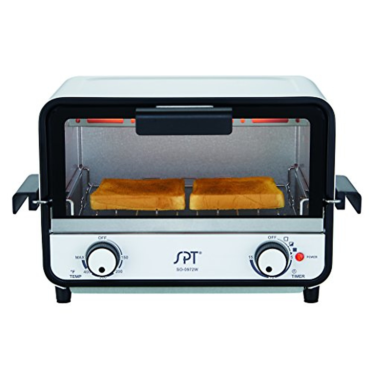 SPT SO-0972WB: Easy Grasp 2-Slice Countertop Toaster Oven,WHITE,9 liters capacity
