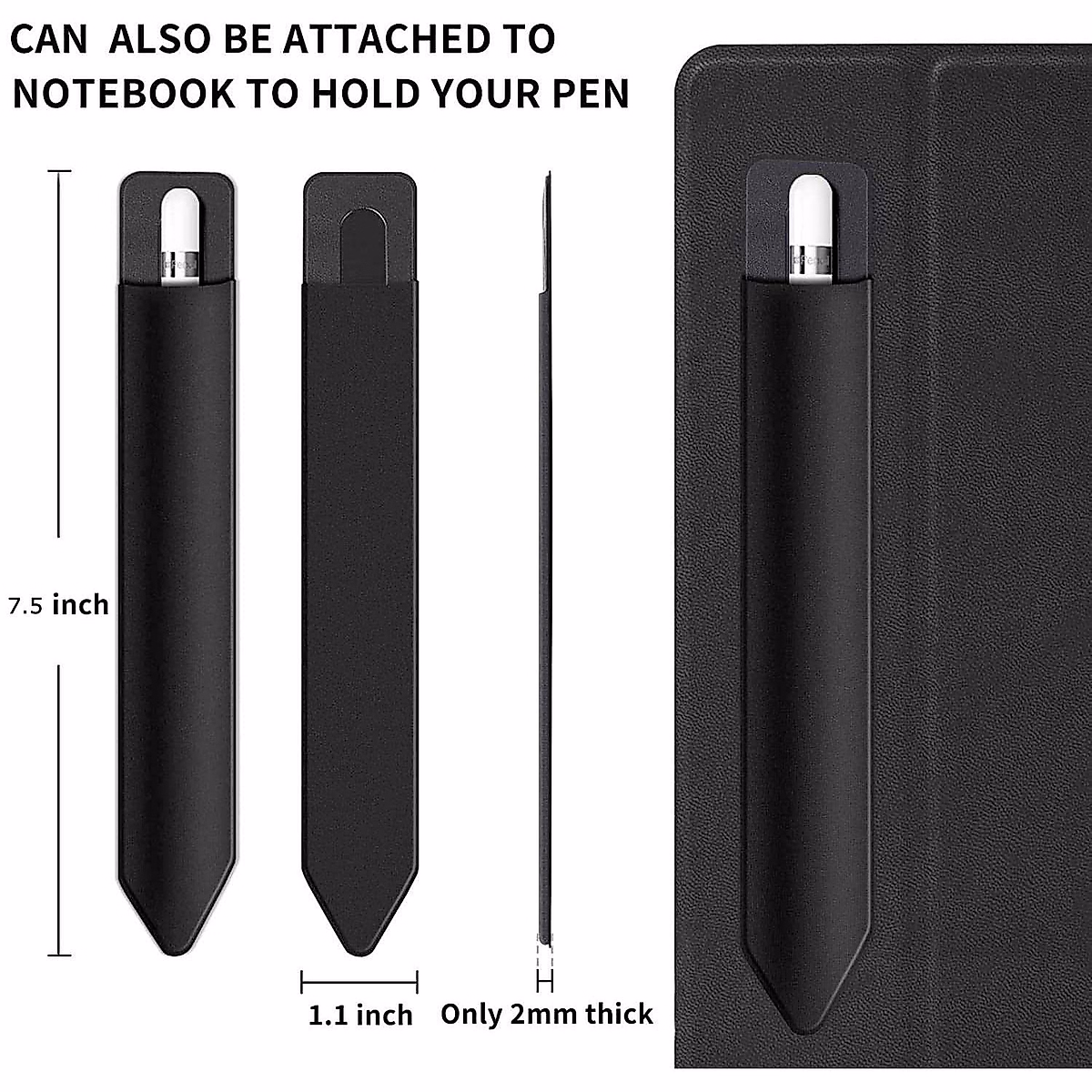 BoxWave Stylus Pouch Compatible with Ecobee SmartThermostat EB-STATE5-01 - Stylus PortaPouch, Stylus Holder Carrier Portable Self-Adhesive - Jet Black