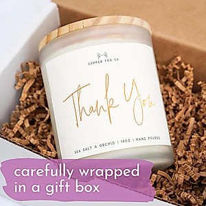 Thank you Candle for Women | Boss Small Thank You Gift Idea | Natural Soy Candle 14 oz Floral Scented Candle | Thank You Gifts for Host Men Coworkers Friend Hostess Teacher Appreciation Gifts Nurse
