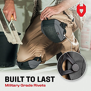 NoCry Non-Slip Work Knee Pads for Men and Women with Thick Soft Foam Padding, Strong Straps and with Easy-Fix Clips - Perfect Flooring Knee Pads, Womens Knee Pads for Gardening and Soft Knee Pads