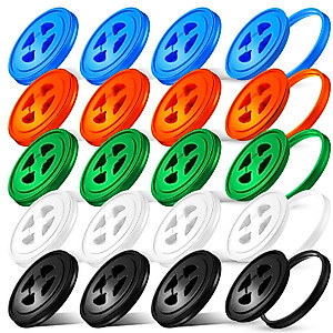 Tessco 20 Pieces 5 Gallon Bucket Lids Plastic Leak Proof Bucket Twist Lid 5 Gal Food Bucket Lids Seal Screw On Lid Set Compatible with Gamma for 5 Gal Grain Pet Food Storage Buckets (Assorted Color)