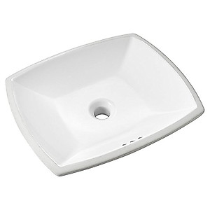 American Standard 545000.020 Edgemere Ceramic Undermount Rectangular Bathroom sink, 18.5" Lx 16.12" W x 5.25" H, White