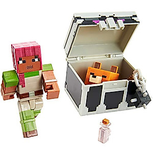 Mattel Minecraft Dungeons Battle Chest with Figure, Weapon and Accessories, Action & Adventure Toy Based on Video Game, For Storytelling Play and Display, Gift for 6 Years Old and Up