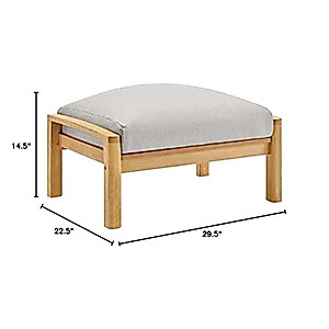 Modway EEI-3701-NAT-LGR Orlean Ottoman, Natural Light Gray