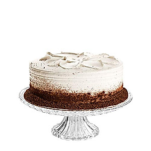 Cake Stand Dessert Display Pedestal - 12” Large Round Plastic Cake Stands Set of 2 - Table Cupcake Holder with Base - Clear Crystal Cake Plate Server Platter Serving Tray for Wedding Birthday Party