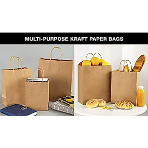 Packanewly Kraft Paper Bags with Handles, 36 PCS Brown - Eco-Friendly Gift Bags - Mixed Sizes: Small, Medium & Large for Retail, Gift, Shopping, Wedding, Birthday & Parties