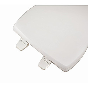 Premium Molded Wood Seat White Round Closed Front Toilet Seat for Eljer Toilets