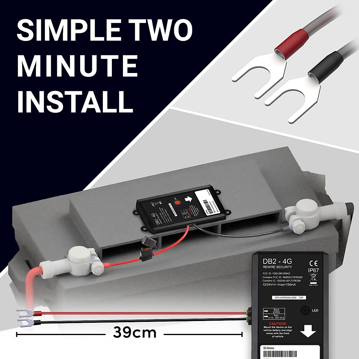 REWIRE SECURITY GPS Vehicle Tracker - DB2 Hard-Wired Tracking Device | Personal & Business Use | 24/7 Real-Time Location Monitoring for Car, Truck & Van, US & Worldwide | Low-Cost Monthly Subscription