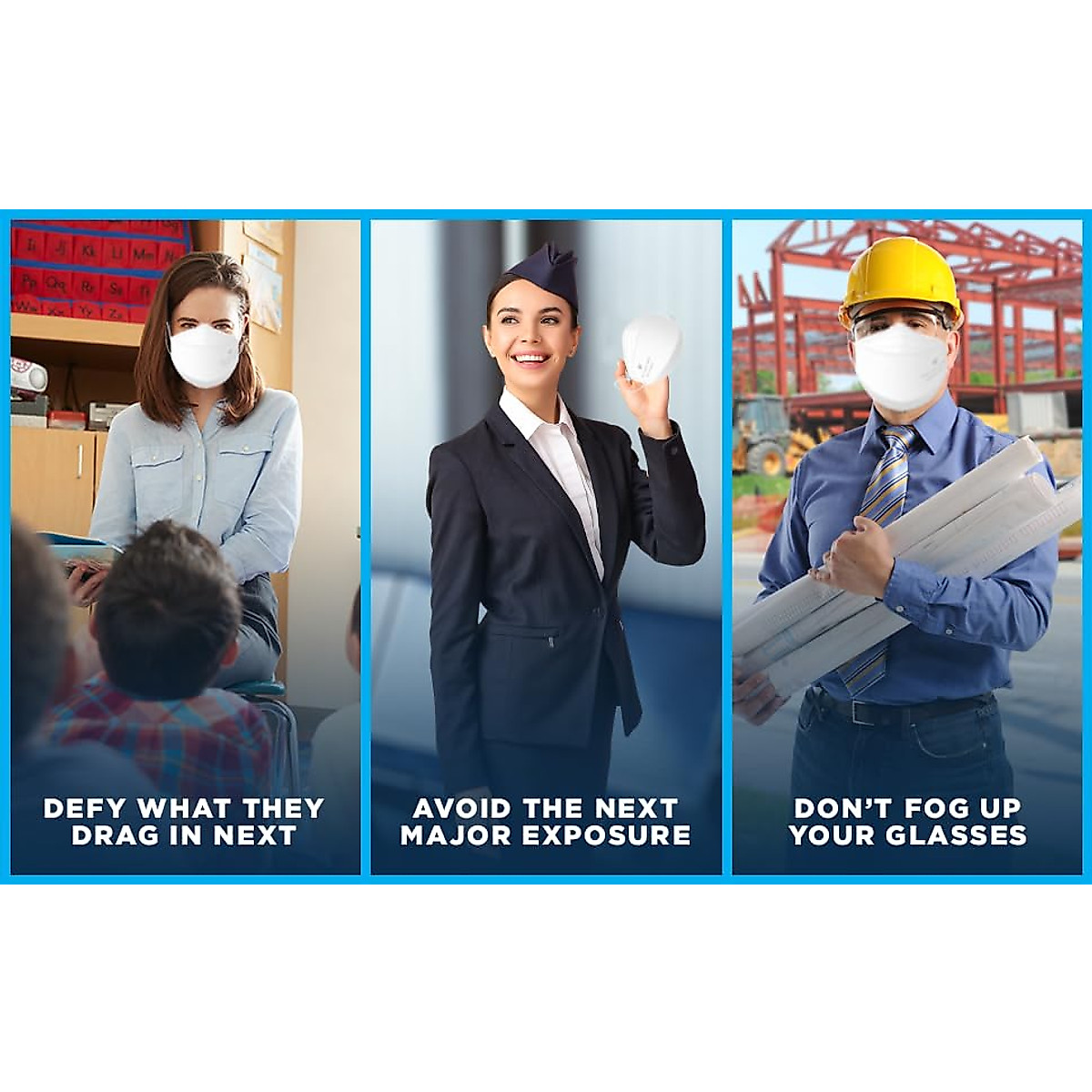 Breatheze KN95 Face Masks Made In USA FDA Registered - Disposable KN95 Mask - 3D Style White 25-pack