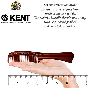 Kent Mens Beard Kit, 81T Extra Small Beard Mustache Comb, 14T All Coarse Tooth Pocket Comb and PF22 Oval Palm Hair Brush. Beard Mustache Grooming Kit for Travel and Home Beard Care. Made in England