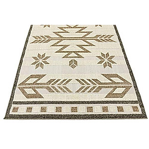 Unique Loom Outdoor Modern Collection Area Rug - Albuquerque (5' x 8' Rectangle, Beige/ Brown)