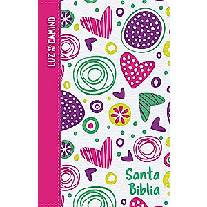NVI Biblia Luz en mi camino corazones, multicolor símil piel (Spanish Edition)